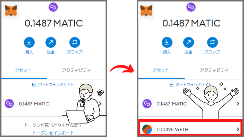 MetamaskにWETH(ETH on Polygon)を追加表示する方法 | トークンナビ